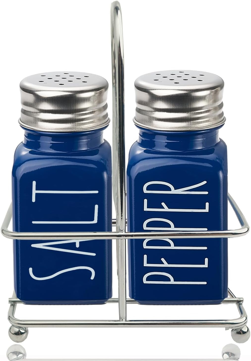 Glass Salt and Pepper Shakers Set, Navy Blue Salt And Pepper Shakers ...