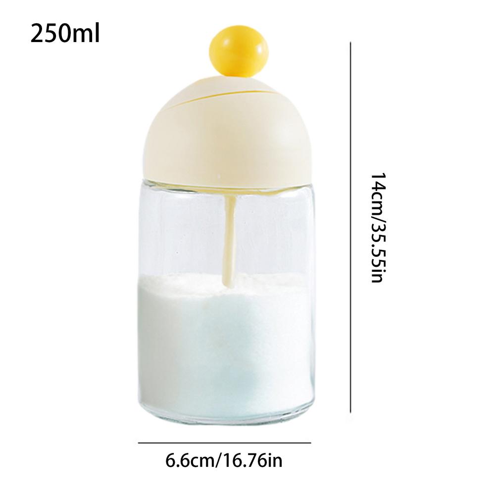 Glass Salt Shaker Glass Salt Dispenser with Lid and Spoon ...