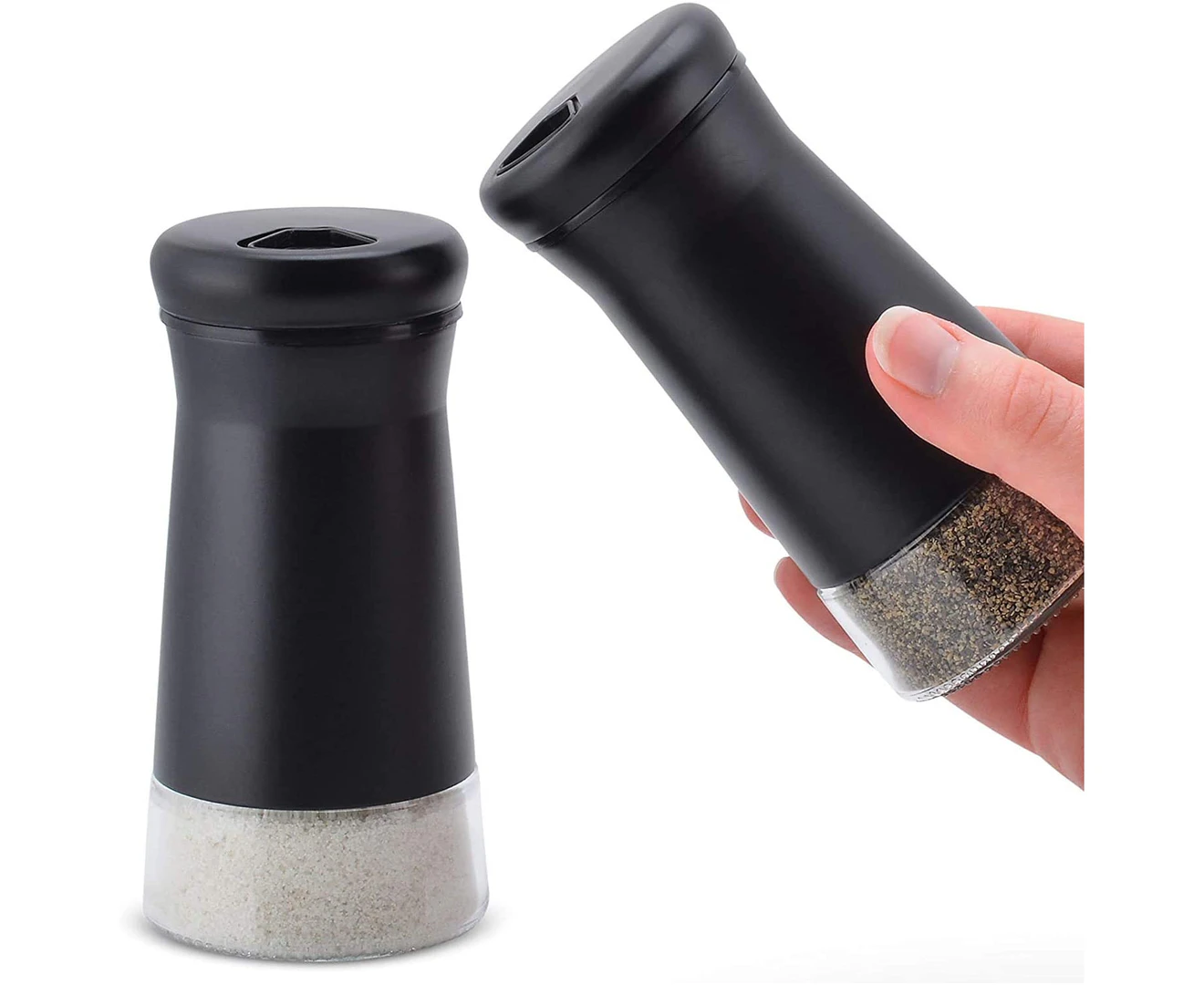 Glass Salt and Pepper Shakers Set with Adjustable Pour Holes ...