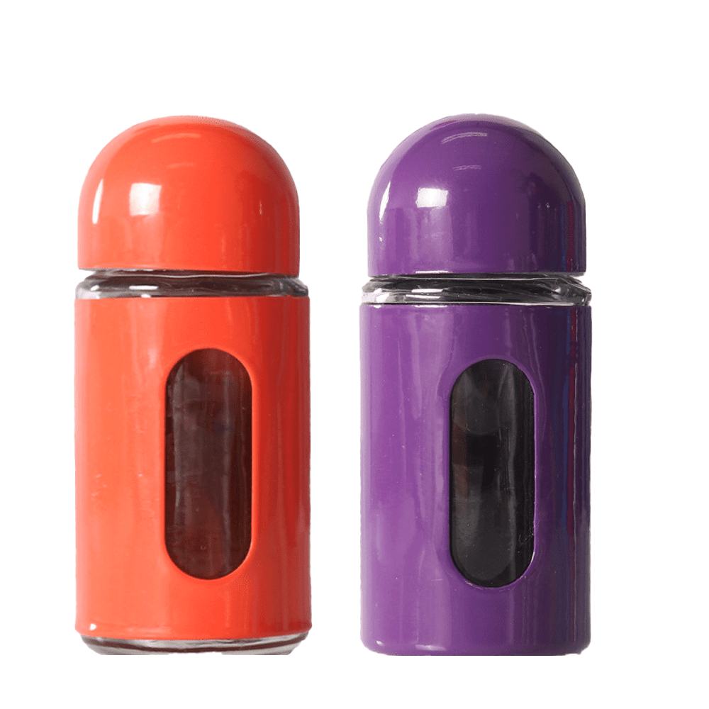 Glass Salt and Pepper Shakers with Adjustable Pour Holes - Stainless ...