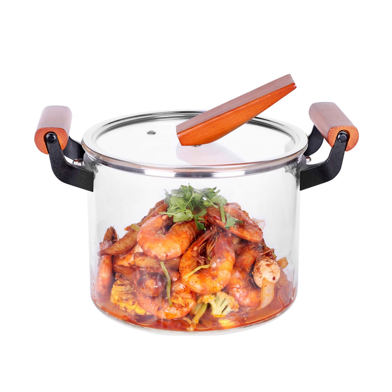 Glass Saucepan Heat,Glass Stovetop Pasta Cooking Pots With Wooden ...