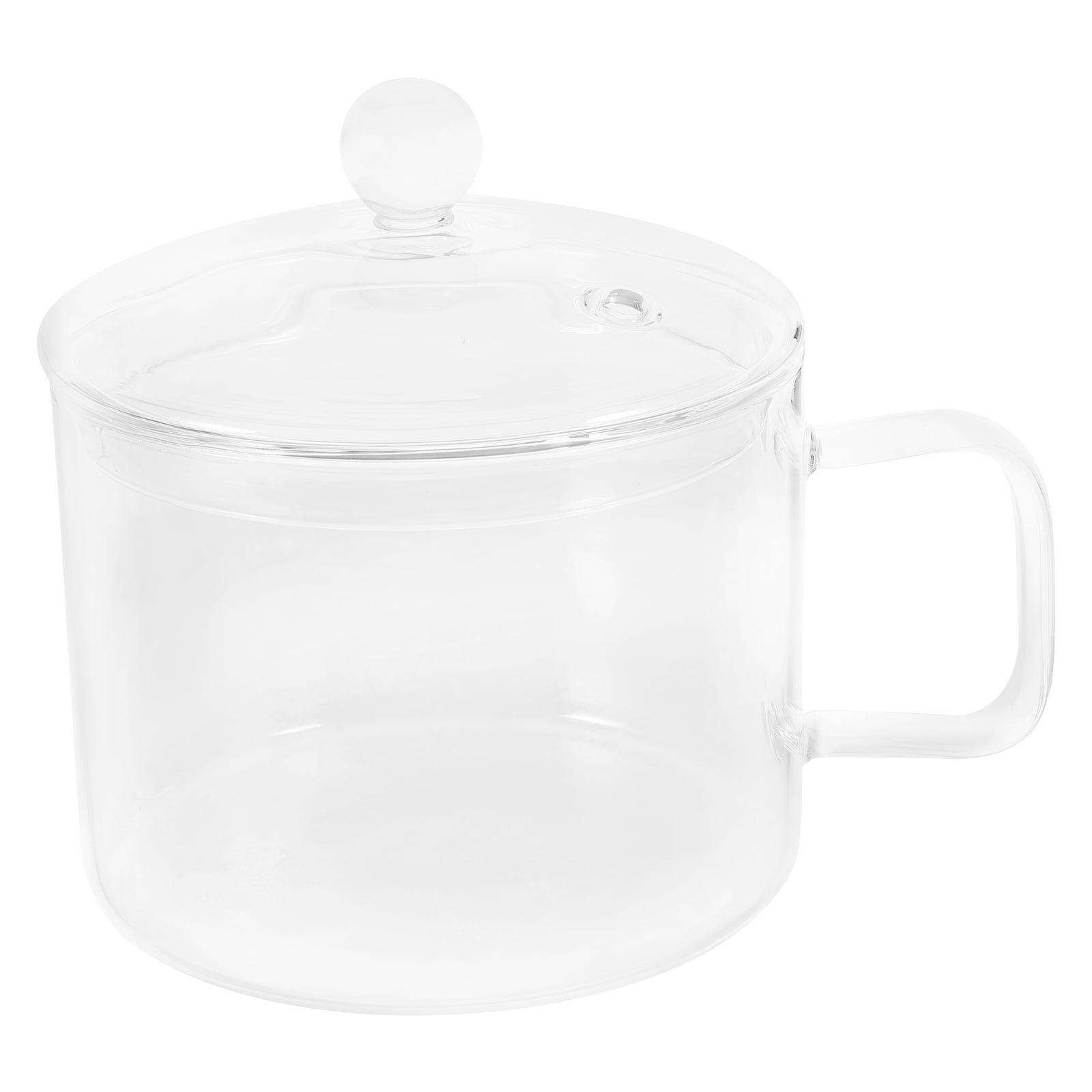 Glass Saucepan Heat-Resistant Glass Stovetop Cooking Pot with Lid Clear ...