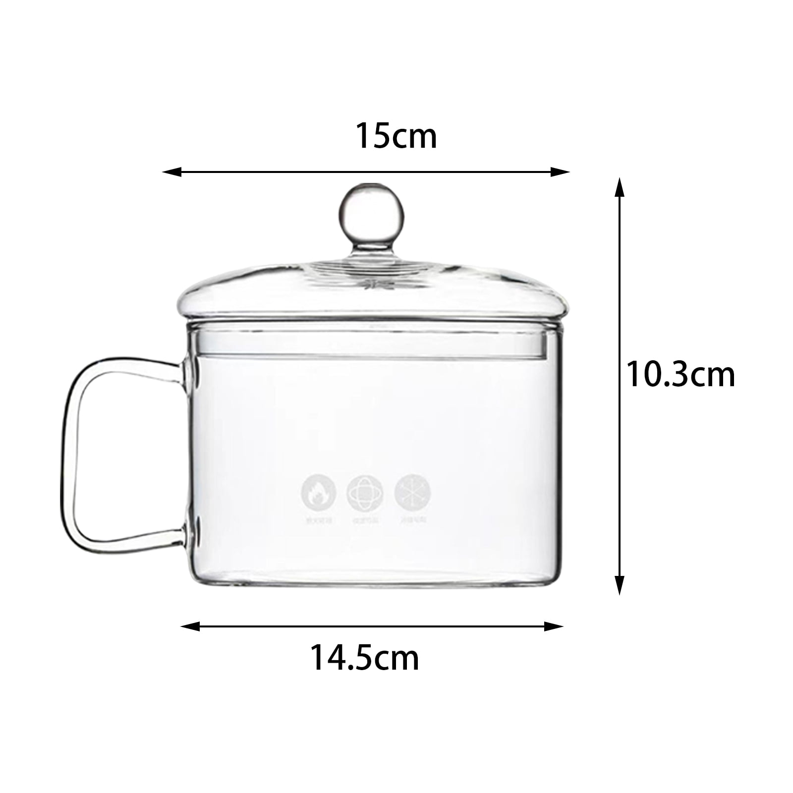 Glass Saucepan with Lid Transparent Simmer Pot for Tea Cooking Soup ...