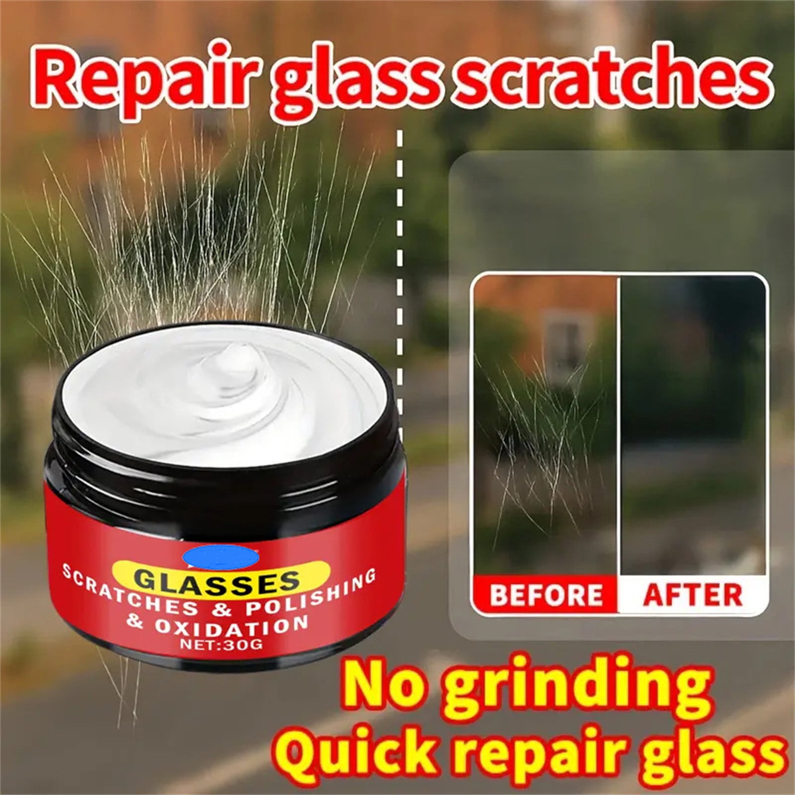 Glass Scratch Polish for Car Windshields and Windows, Deep Scratch ...