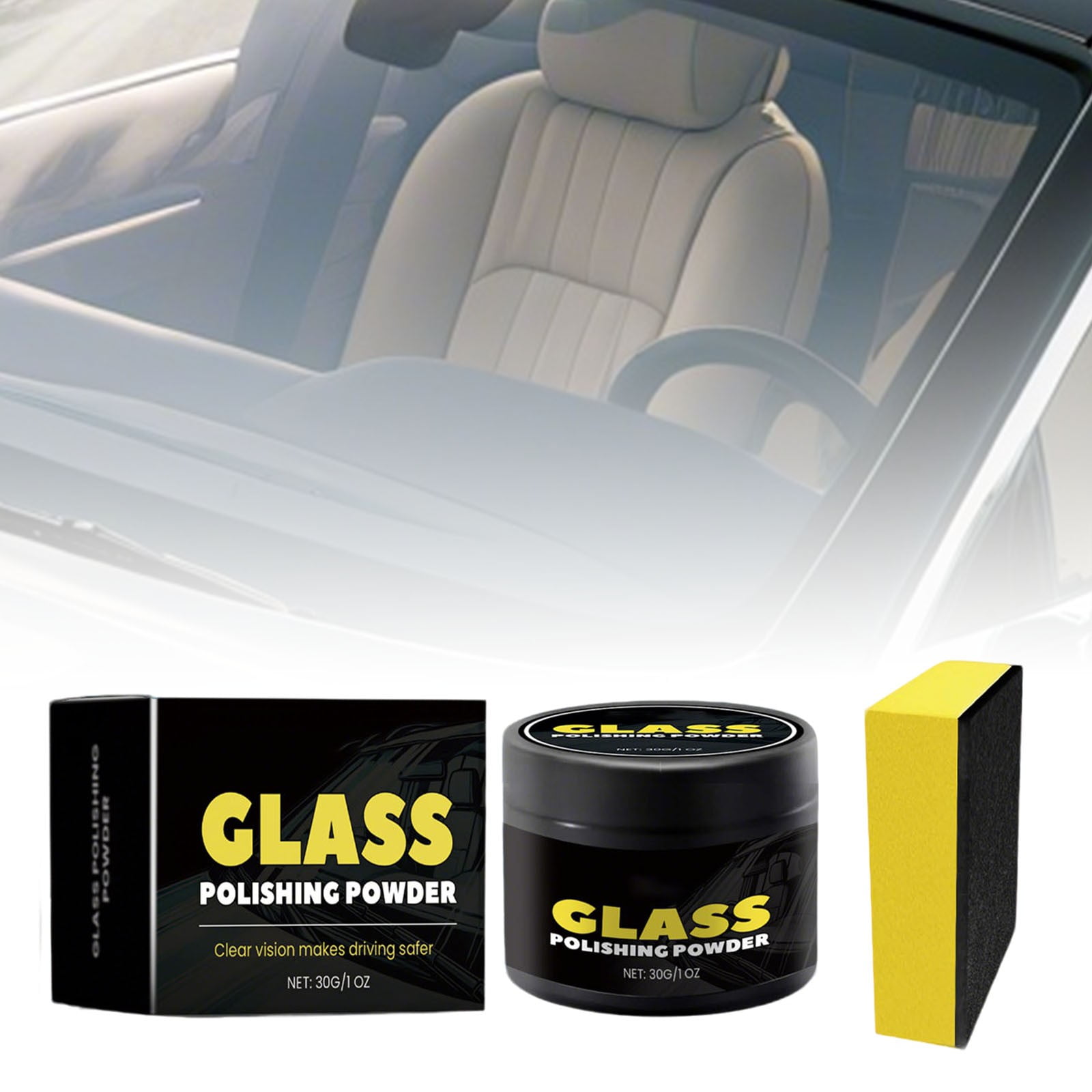 Glass Scratch Remover Powder 30g for Car Windscreen Window Polish Fine ...