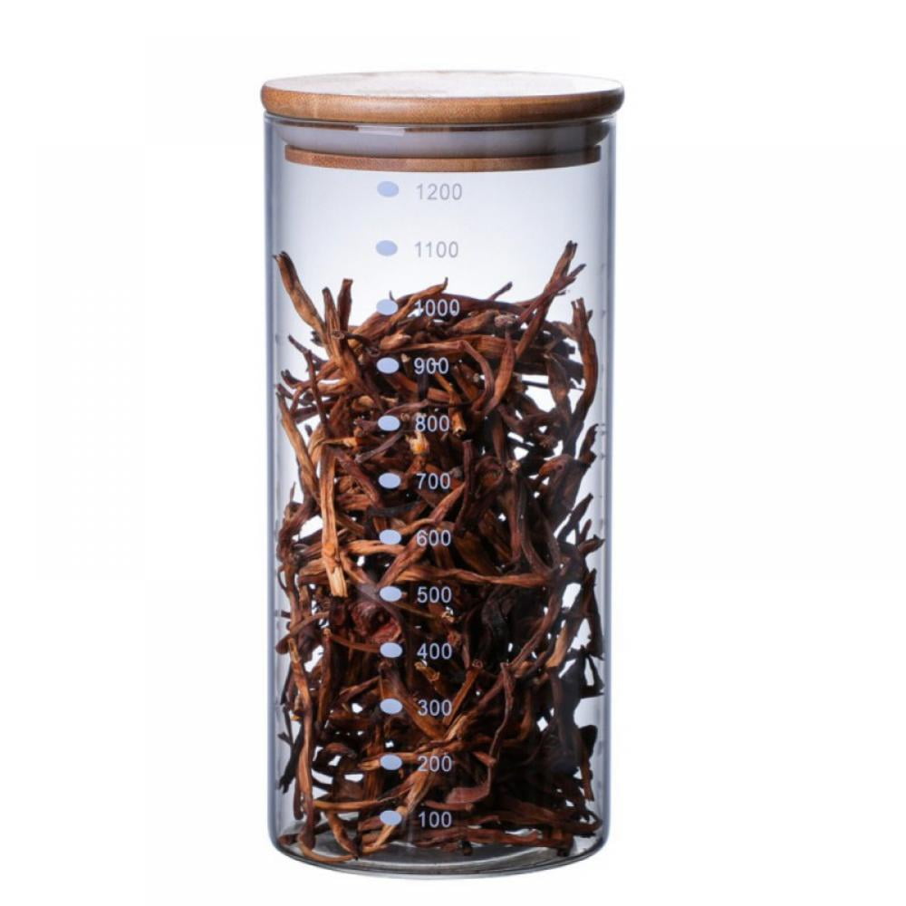 Glass Sealed Jar with Lids Kitchen Storage Supplies, 40.6oz Glass ...