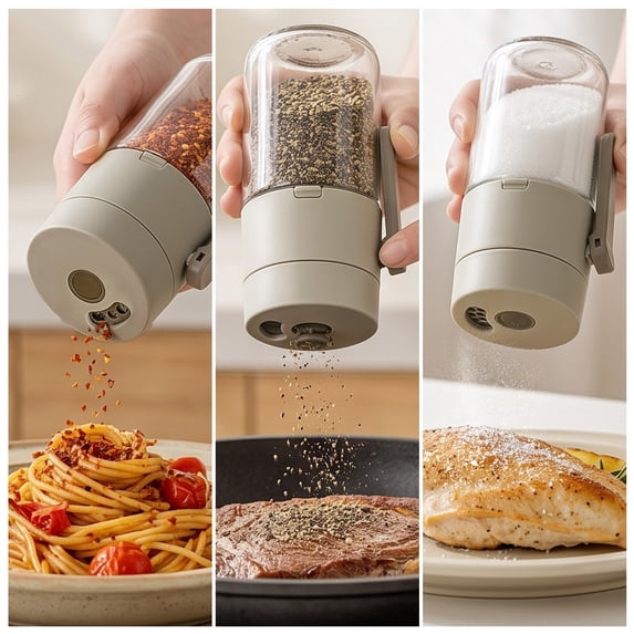 Glass Seasoning Dispenser, Quantitative Salt Shaker with Measured Pour ...