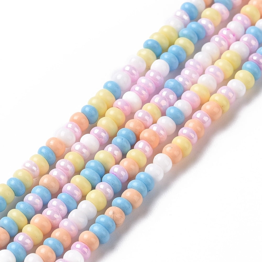 Glass Seed Bead Strands Round Hole Round Light Sky Blue 2.5~3x1.8~2.5mm ...