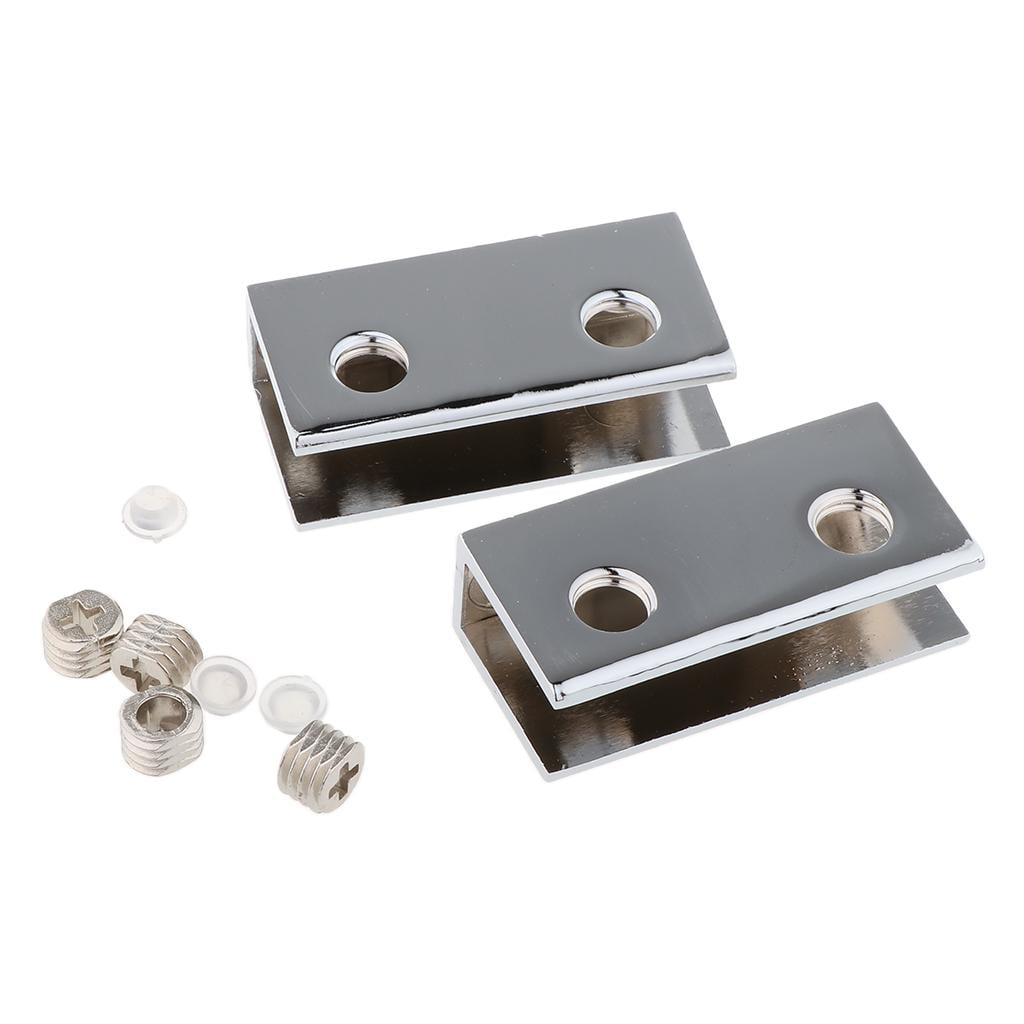 Glass Shelf Brackets, Alloy Glass Clamp 2 Pack Adjustable, ed, for 12mm ...