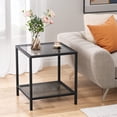 Glass Side Table Small Gold End Table for Narrow Space 2-Tier Square ...