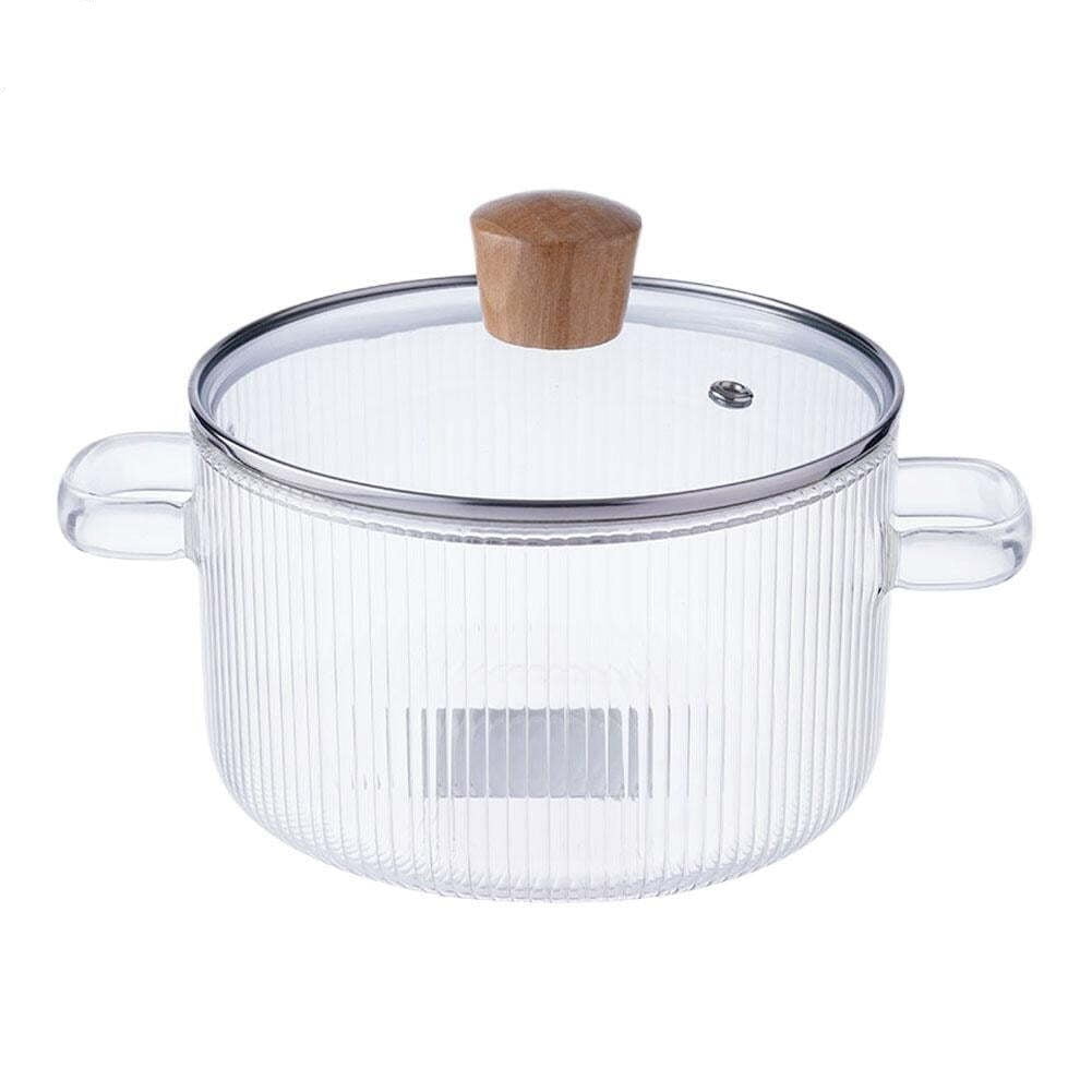 Glass Simmer Pot,Glass Cooking Pot,Clear 1.35 1.5 1.9 L Glass Saucepan ...