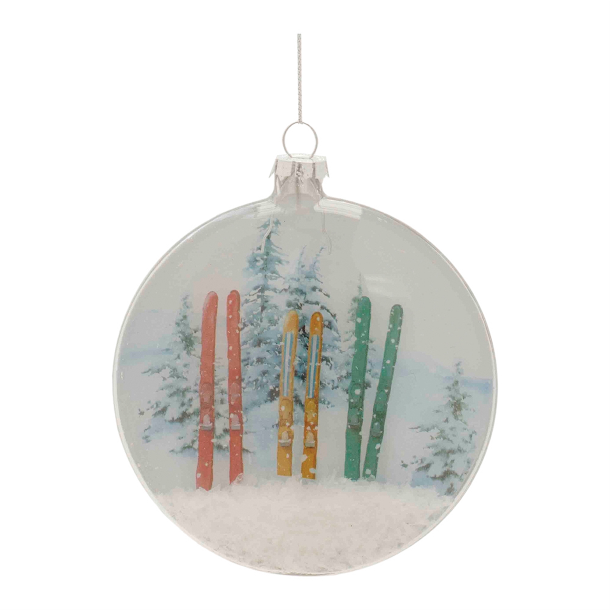 Glass Ski and Snow Disc Ornament (Set of 6) - Walmart.com
