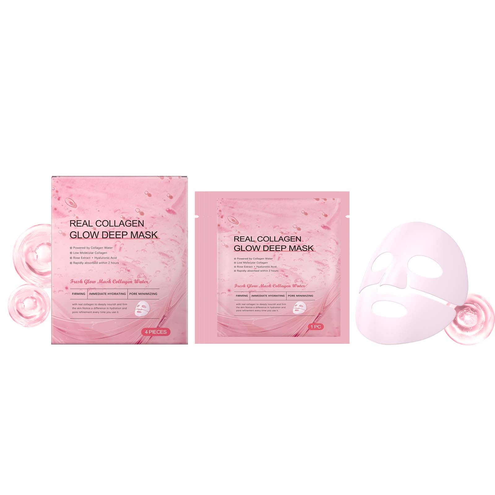 Glass Skin Collagen Face Mask - Deep Moisturizing, Firming & Glowing ...