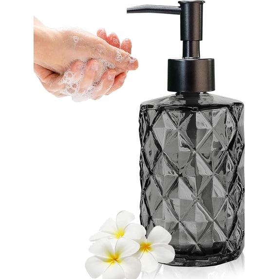 Glass Soap Dispenser with Plastic Pump, 330ml/11oz. Liquid Hand for ...