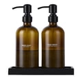 Glass Soap Dispenser Set for Kitchen, Hand and Dish Soap Dispenser with ...