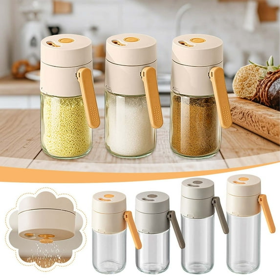 Glass Spice Dispenser | Airtight Kitchen Seasoning Pot | Gram-Precise ...