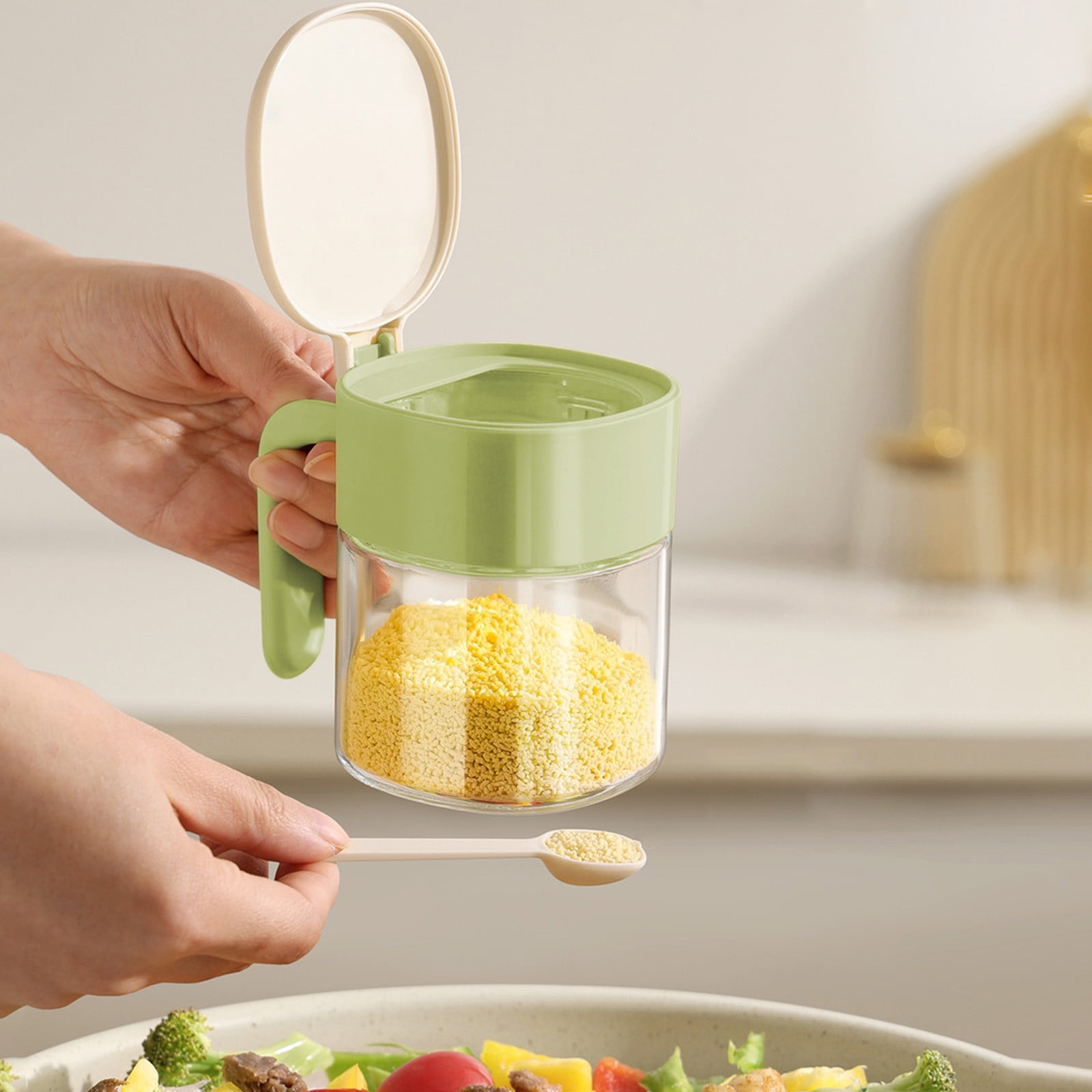 Glass Spice Jar 360ml | Airtight Food Storage Container | Compact Glass ...