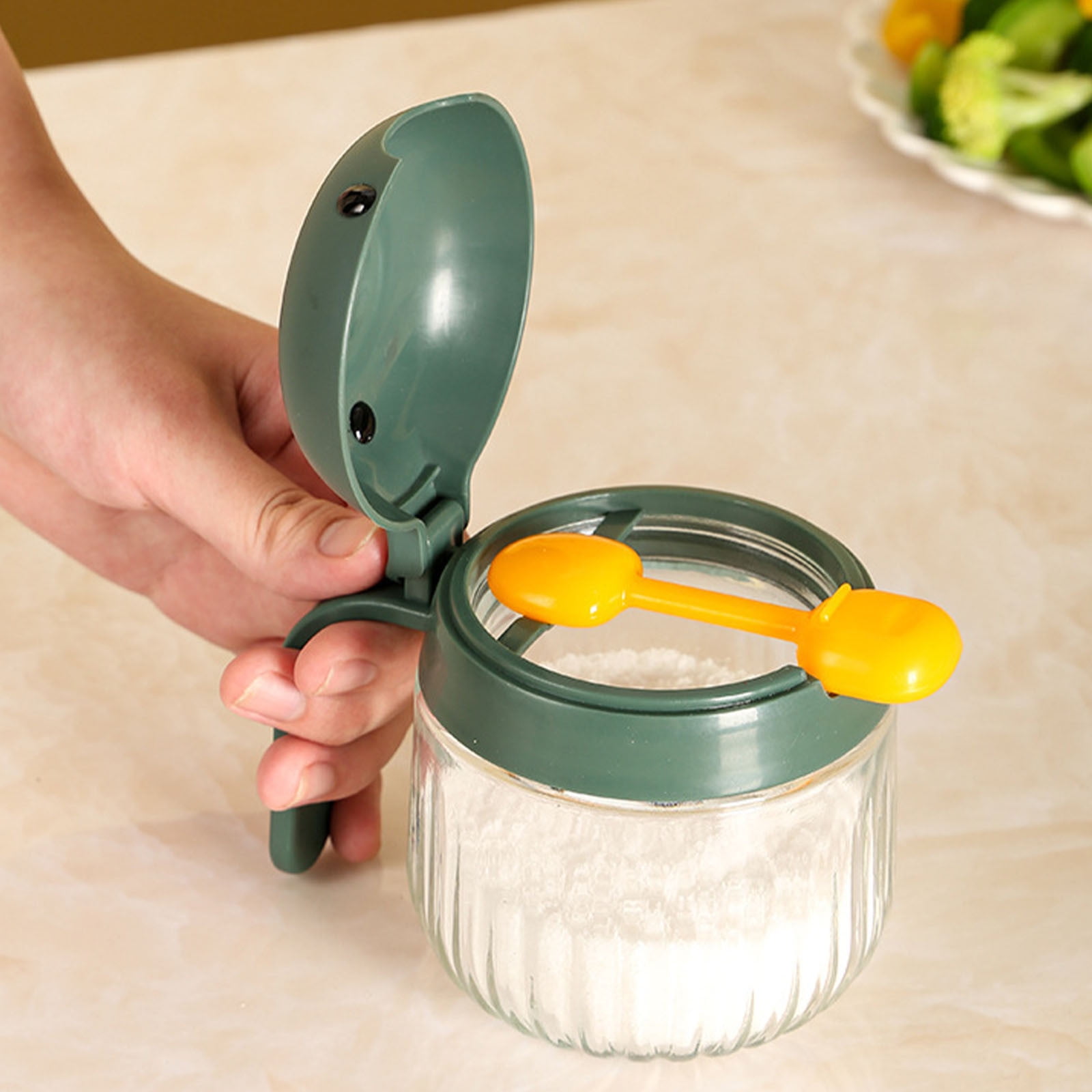 Glass Spice Jars Seasonning Box Jar Condiment Jar with Handle Kitchen ...