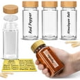 Mem worldshop Glass Spice Jars with Bamboo Airtight Lids 4 oz Square ...