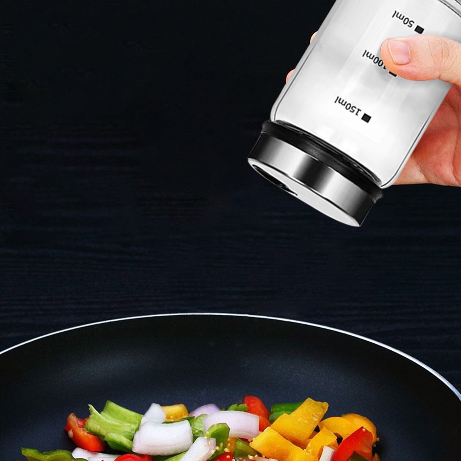 Glass Spice Shakers with Adjustable Pour Holes Stainless Steel Rotating ...