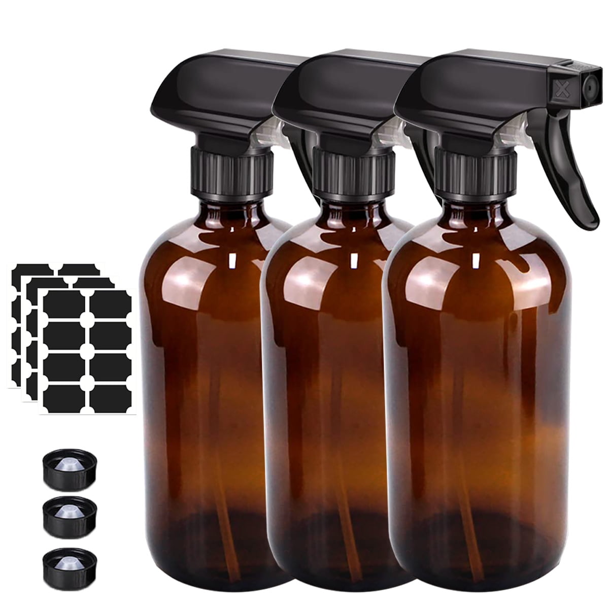 Glass Spray Bottle, Amber Bottle Set & Accessories for Non-toxic Window ...