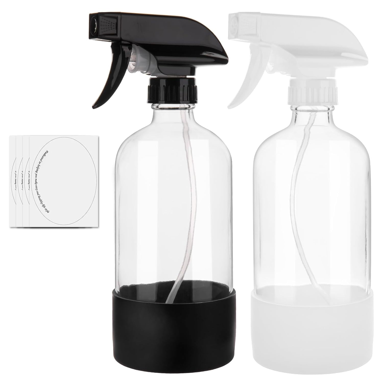 Glass Spray Bottles for Cleaning Solutions, 16oz Reusable Clear Empty ...