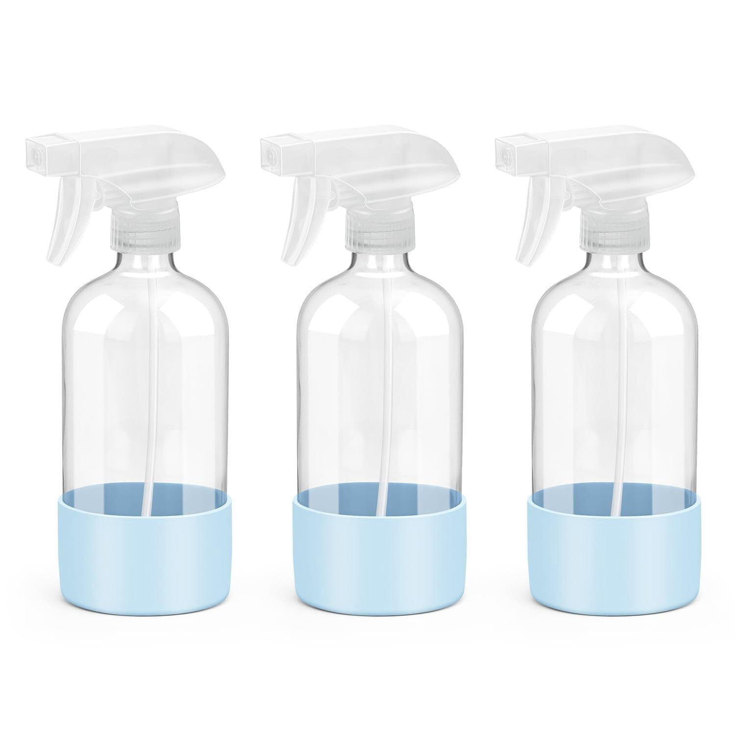 Glass Spray Bottles with Silicone Sleeve Protection, Empty 16 oz ...