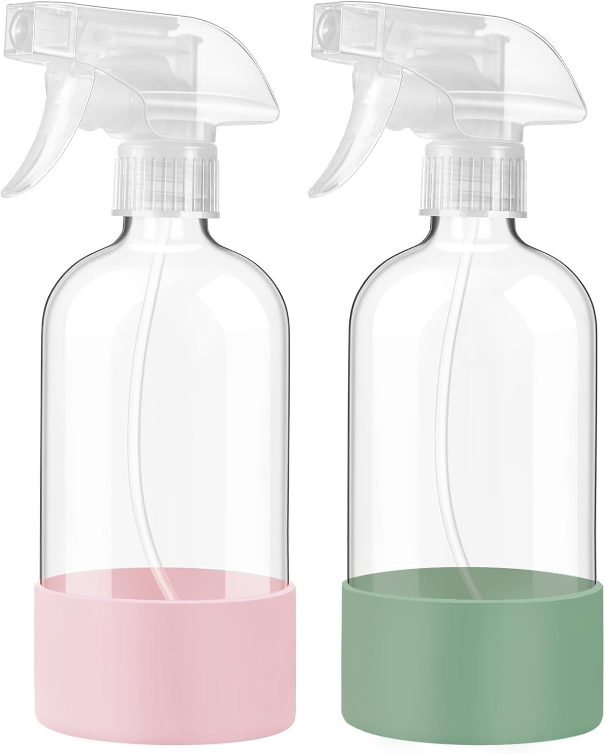 Glass Spray Bottles with Silicone Sleeve, Empty Refillable Containers ...