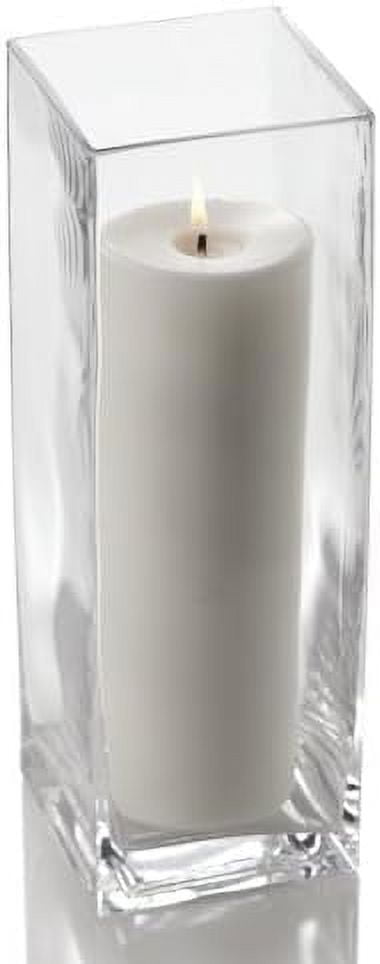 Glass Square Holders and 3 X 9 Red Pillar Candles Set of 12 - Walmart.com