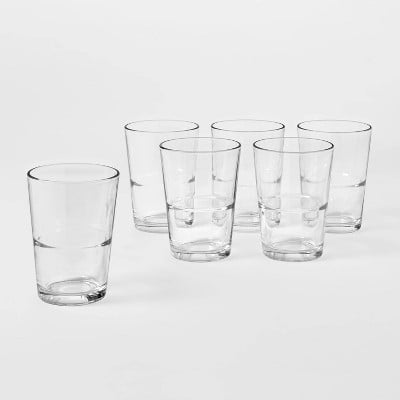 Glass Stackable Tumblers Set of 6 - Walmart.com