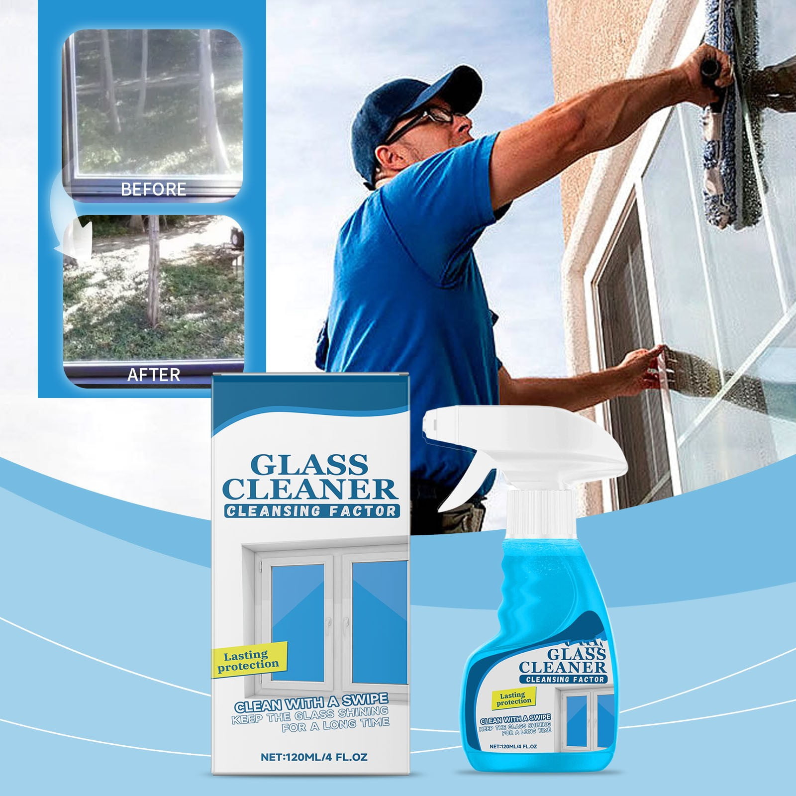 Glass Stain Cleaner, Rust Grease Remover, Powerful Decontamination ...