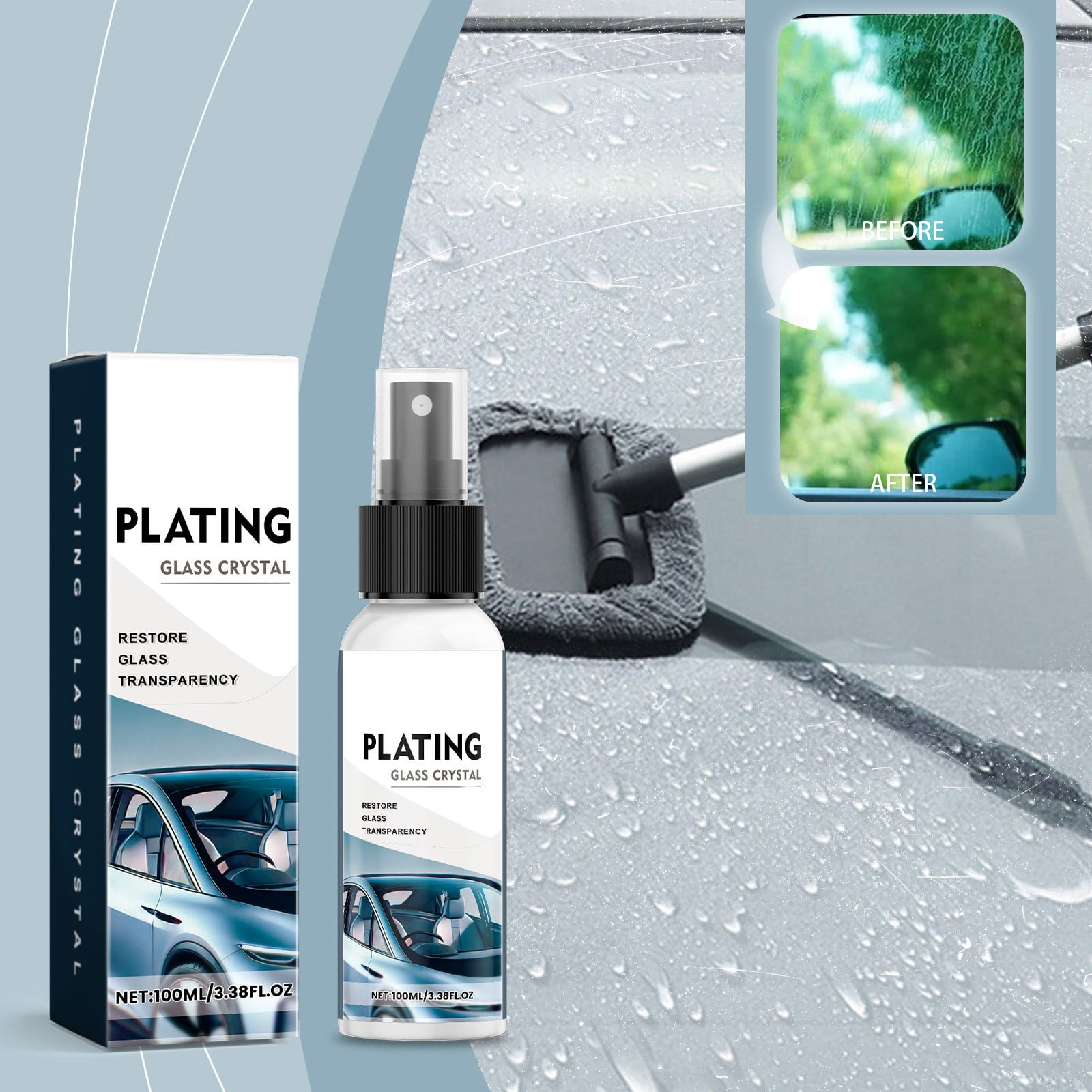 Glass Stain Remover - Anti-Stain Windshield Coating Agent, 100ml Bottle ...