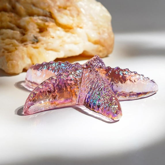Glass Starfish Figurine Handmade Blown Glass Starfish Figurine Crystal ...