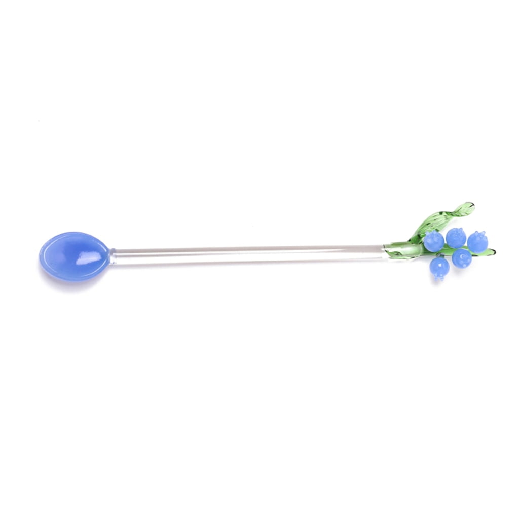 Glass Stick Stirring Spoon Bells Orchids Flower Stirring Rod Coffee ...