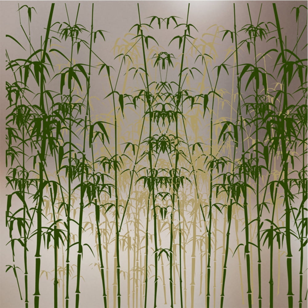 Glass Sticker, Bamboo Pattern Frosted Translucent Adhesive Window ...