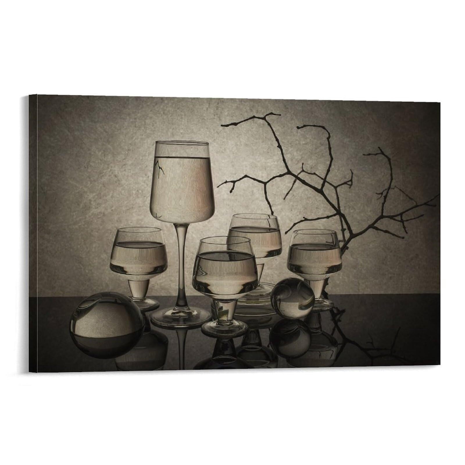 Glass Still Life Art Poster Modern Home Canvas Wall Decor Canvas ...
