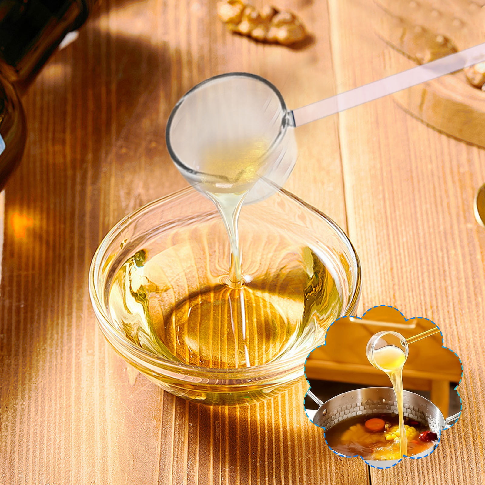 Glass Stirring Spoon High Borosilicate Glass Oil Spoon Heat-Resistant ...