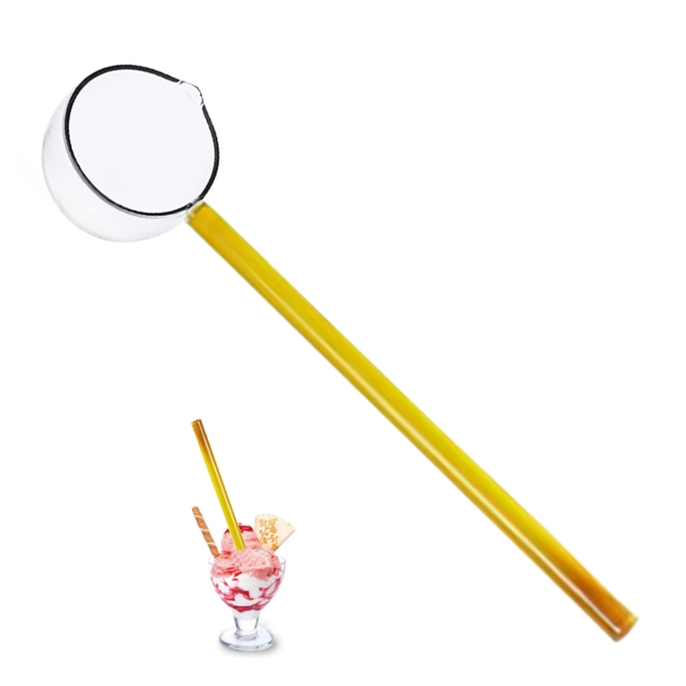Glass Stirring Spoons Transparent Teaspoons Milk Cocktail Cold Drinks ...