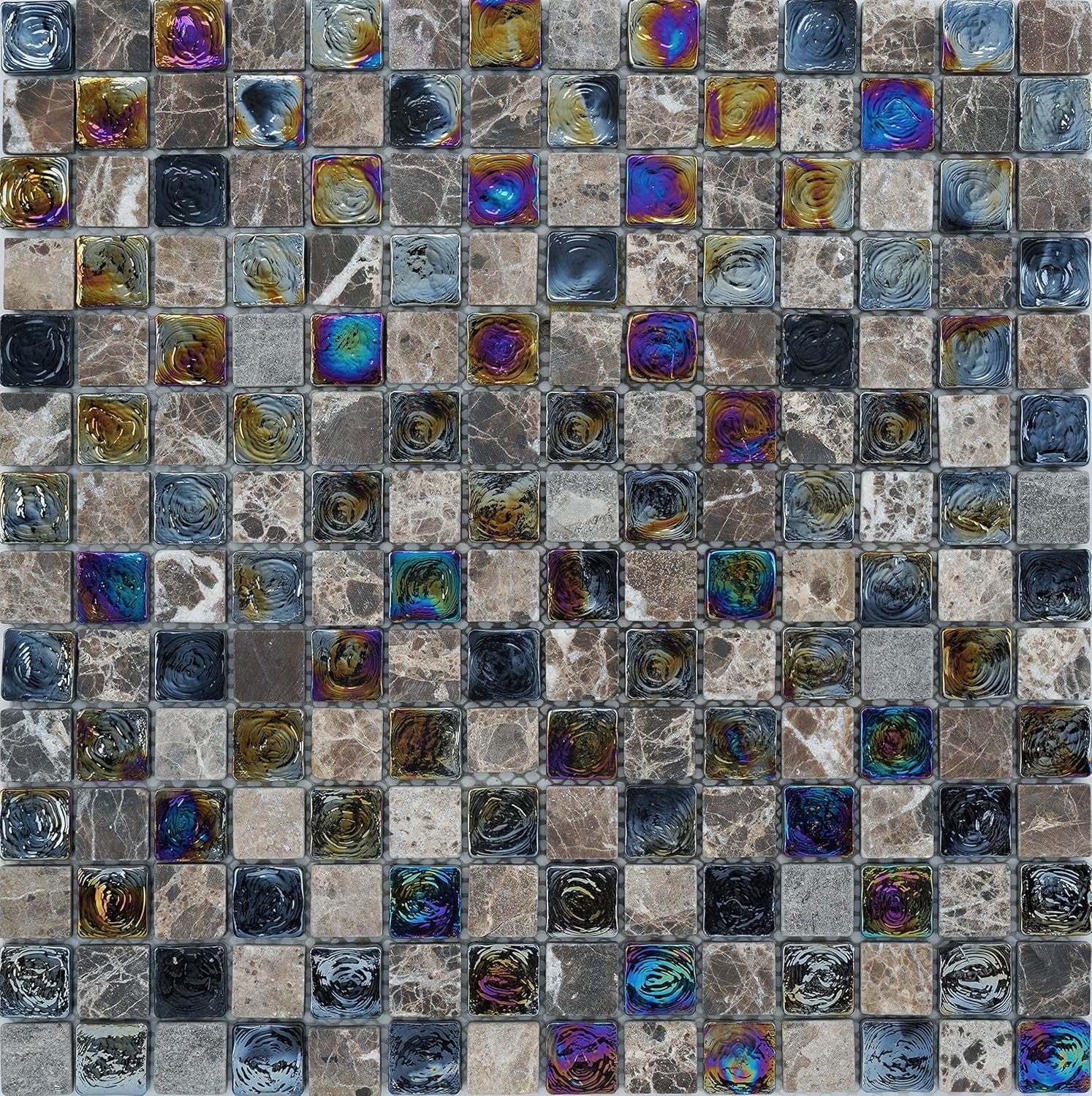 Glass and Stone Mosaic Tile for Kitchen Backsplash, Bathroom Shower ...
