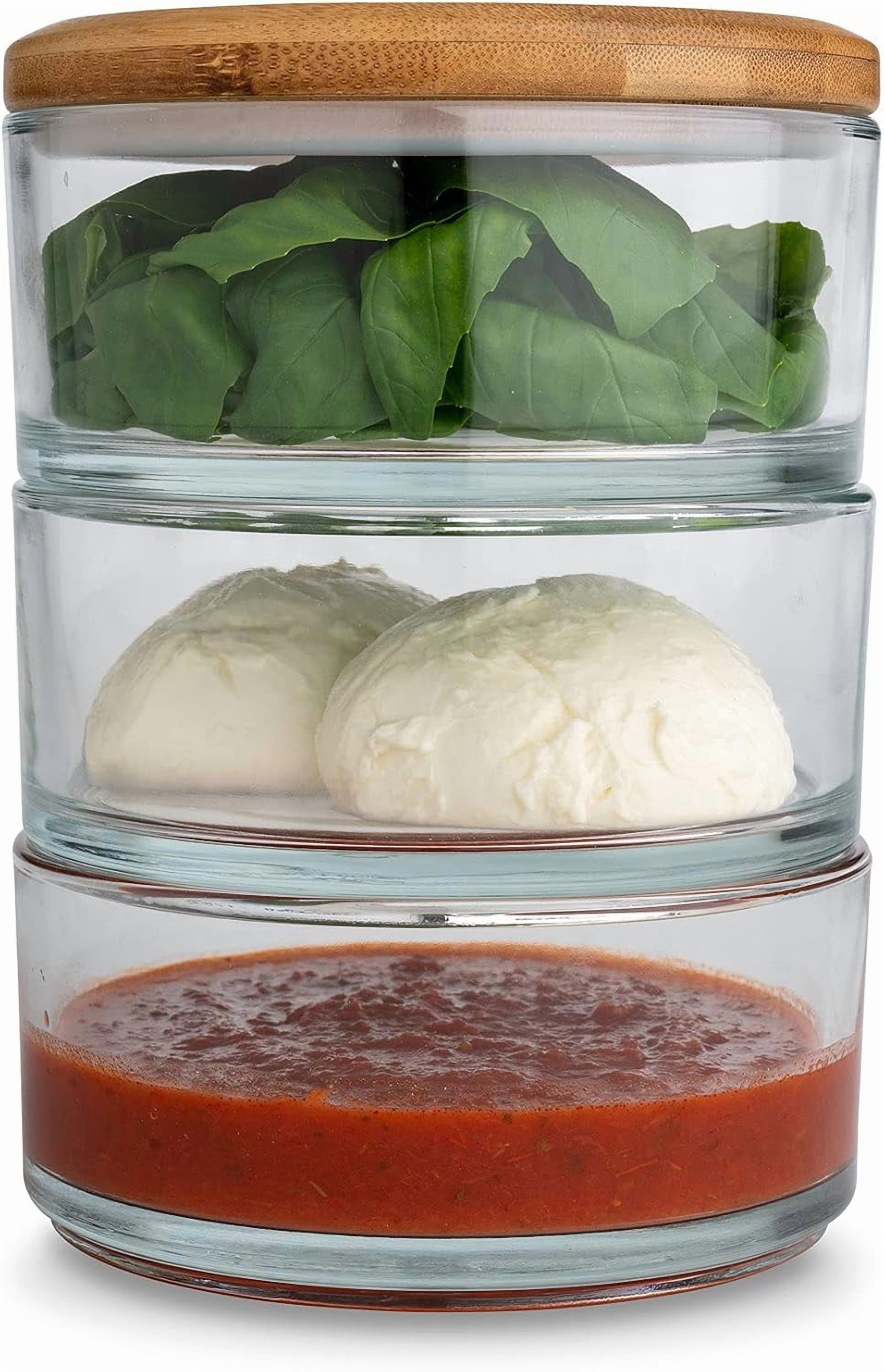 Glass Storage Bowls with Lid -Glass Stackable Storage Containers ...