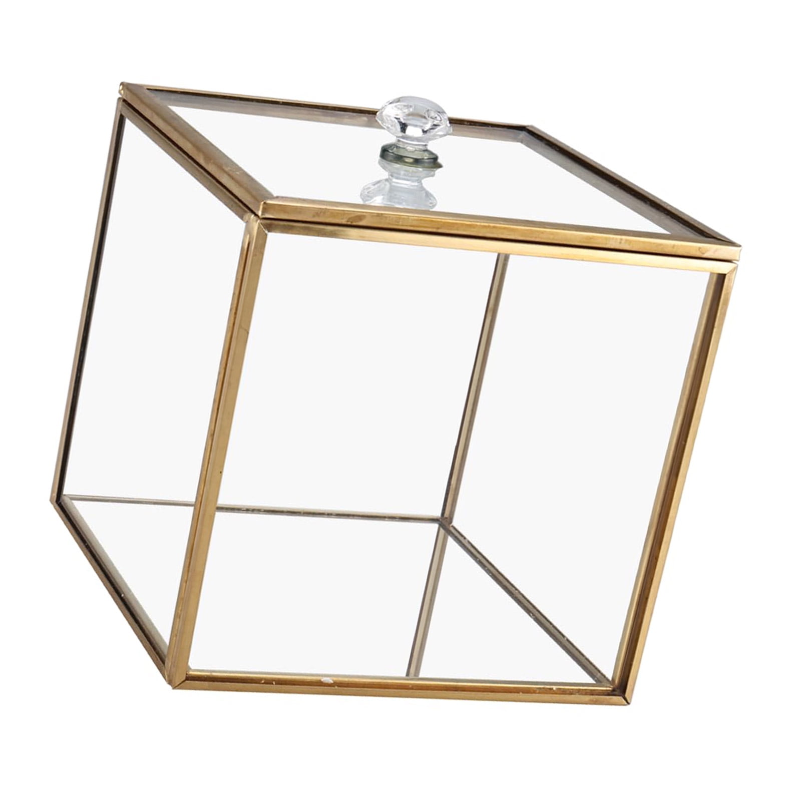 Glass Storage Container Gold Decorated Hygienic Cotton Case For Makeup ...