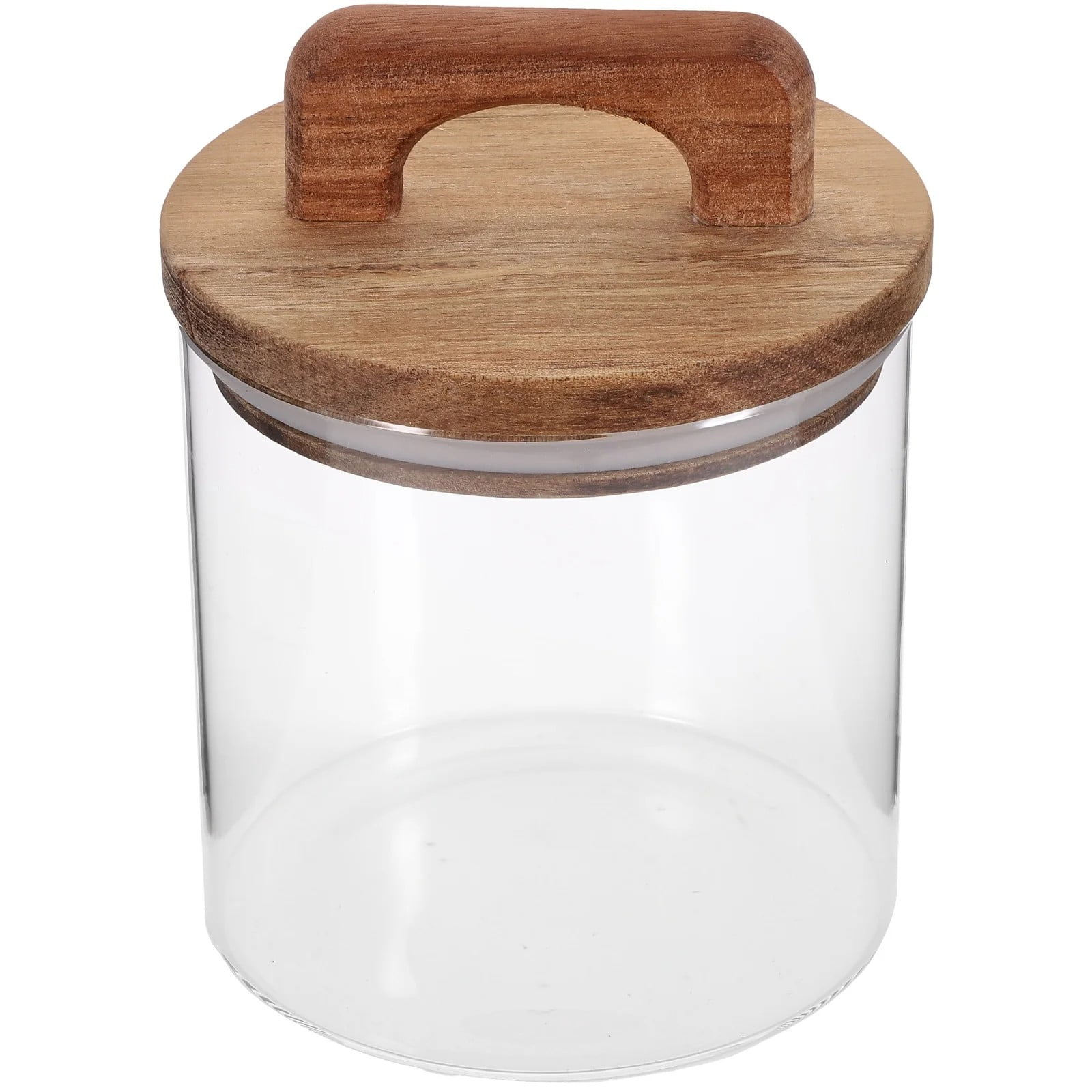Glass Storage Container With Wooden Lid Canister Kitchen Glass Canister ...