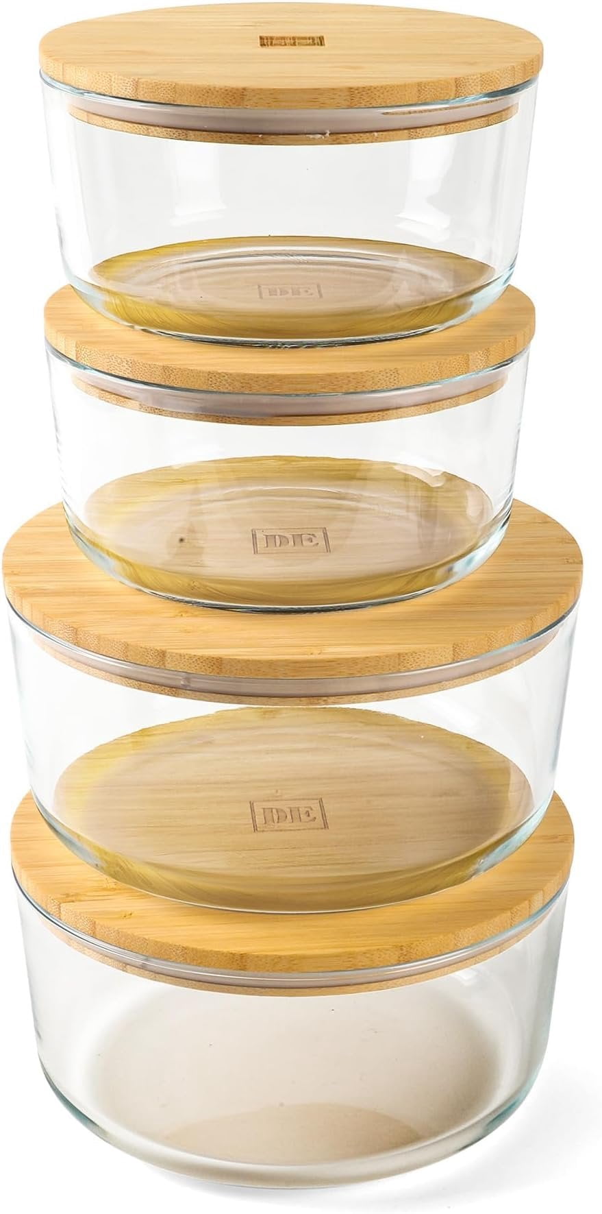 Glass Storage Containers with - 4 Pack Round (2x33oz + 2x60oz ...