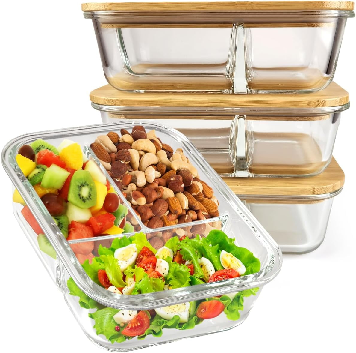 Glass Storage Containers with Lids for Lunch Storage, Glass Bento Box ...