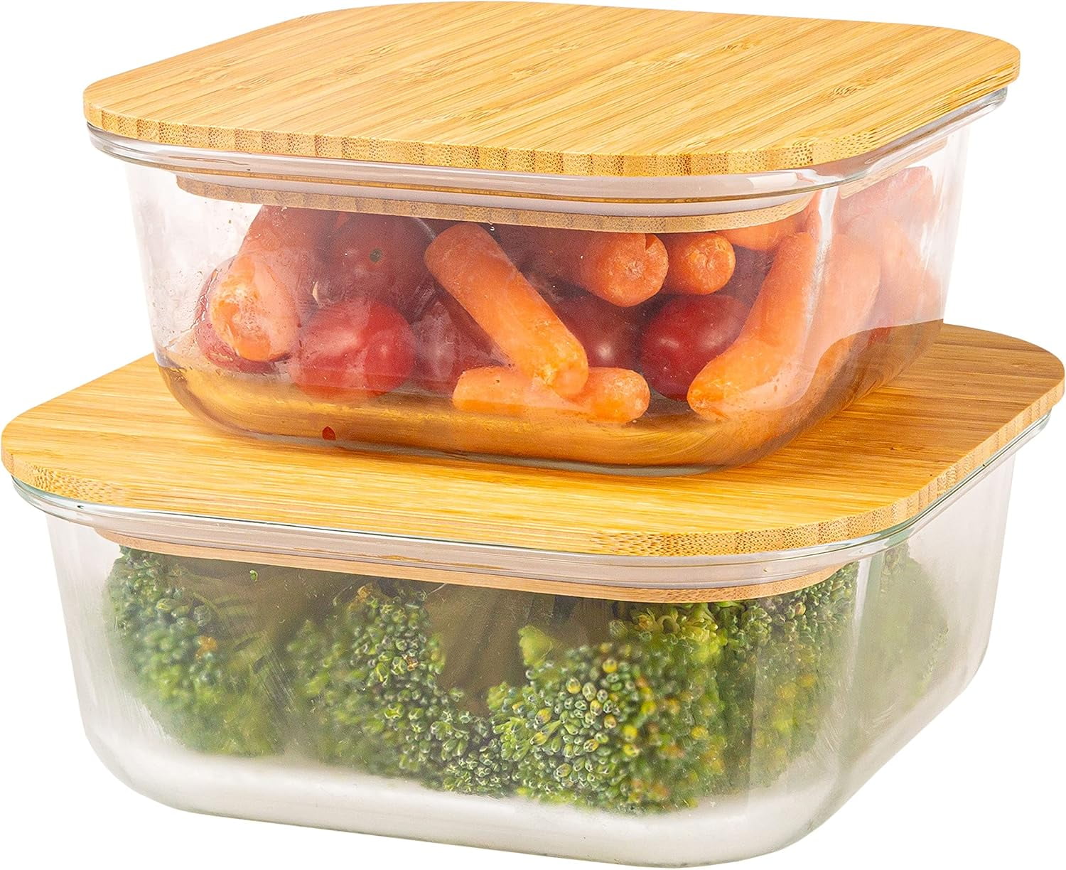 Glass Storage Containers with - Non Meal Prep Jars with Wooden Lid for ...