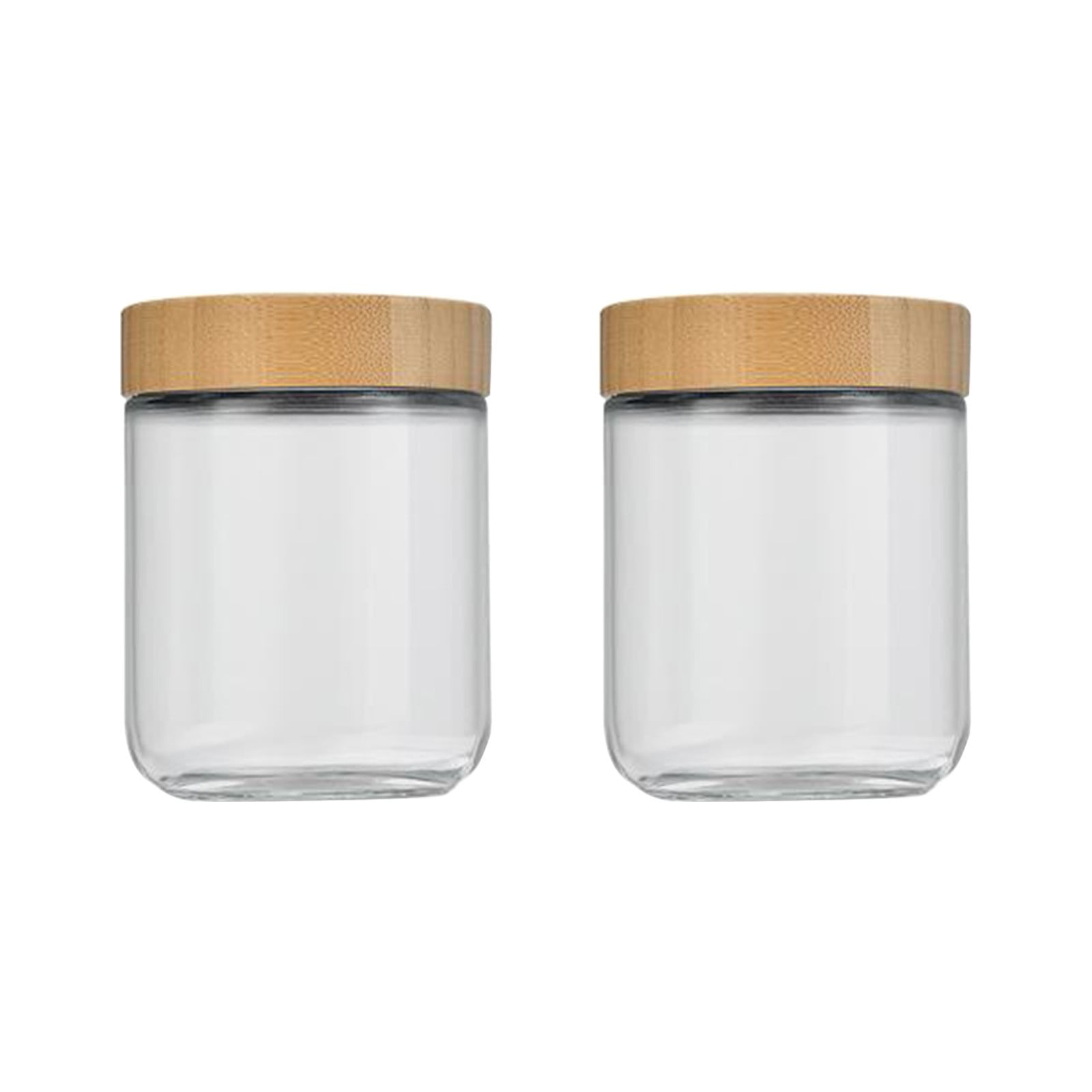 Glass Storage Jar Large Capacity Glass Storage Jars with Wooden Lids ...