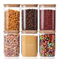 Glass Storage Jars 6 Pack 37oz Clear Food Containers With Airtight Lid ...
