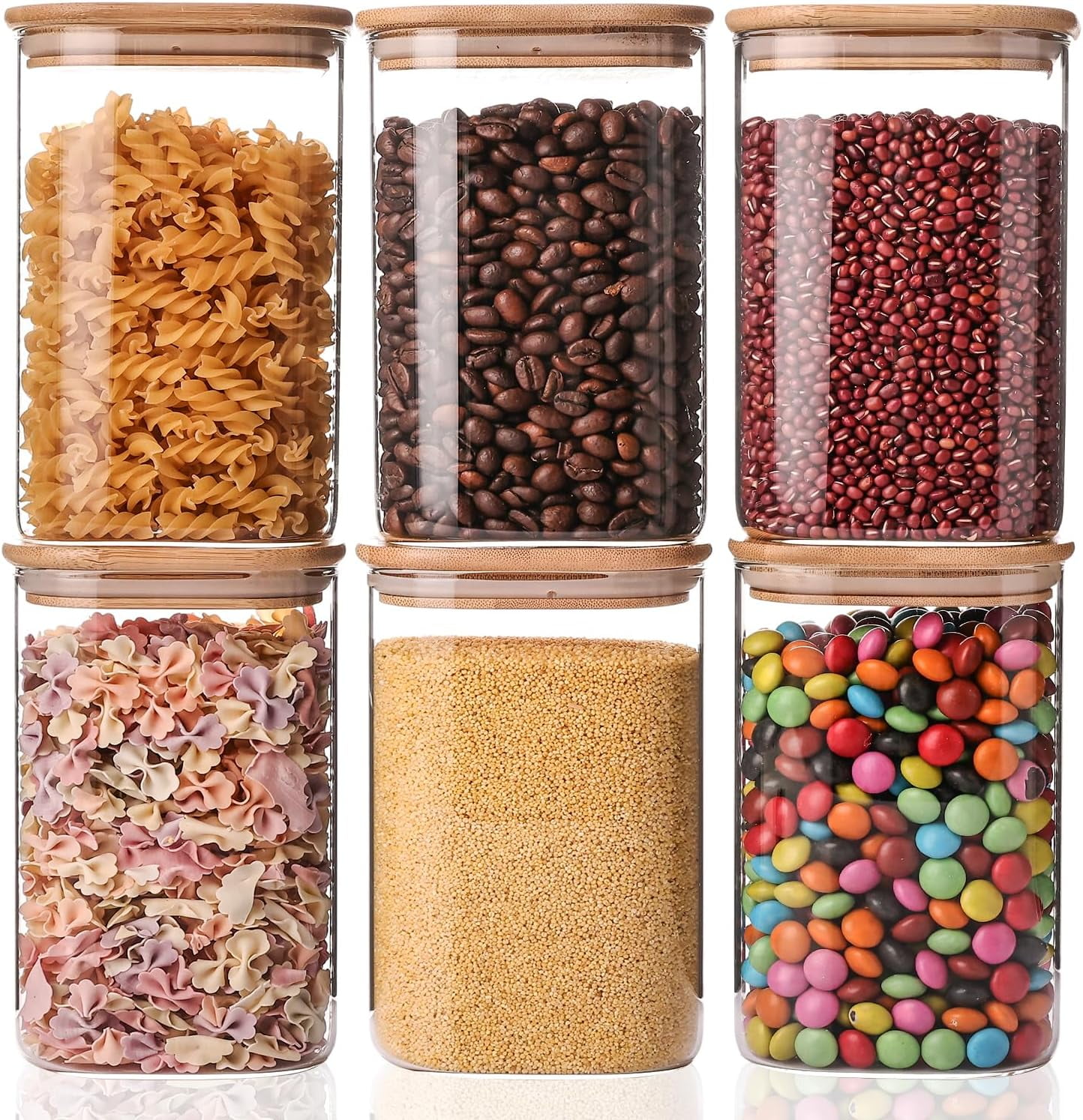 Glass Storage Jars Clear Glass Food Storage Containers with Airtight ...