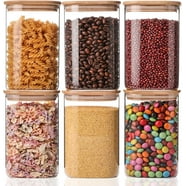 Panzexin Glass Food Storage Jars, Food Containers with Airtight Bamboo ...