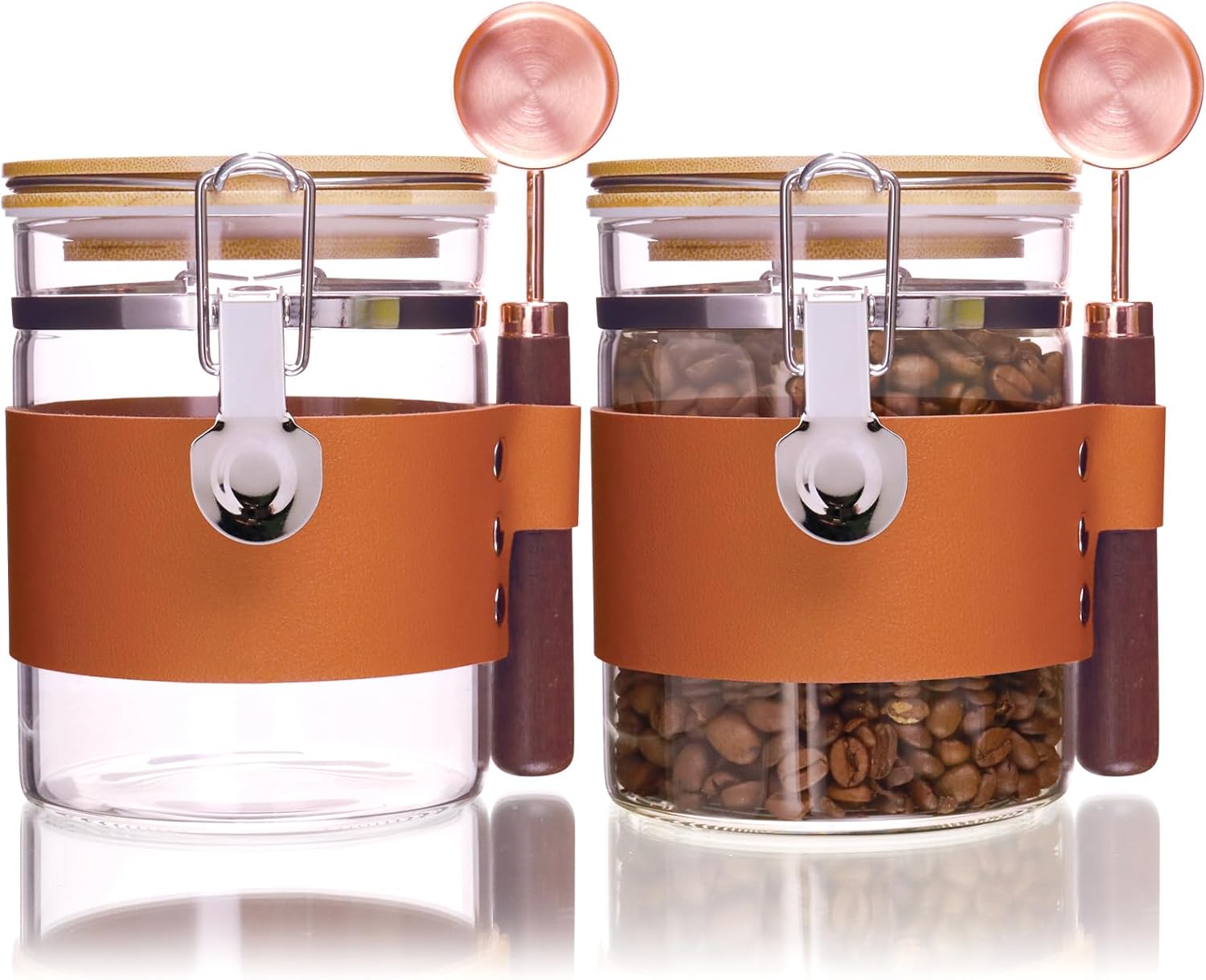 Glass Storage Jars with Spoon, Kitchen Food Storage jars with spoon ...